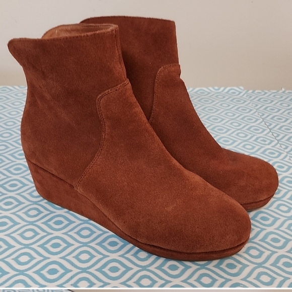 Coldwater Creek | Shoes | Coldwater Creek Rust Color Wedge Booties ...